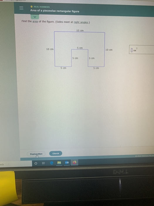 Solved O REAL LIMBERS Area of a piecewise rectangular figure | Chegg.com