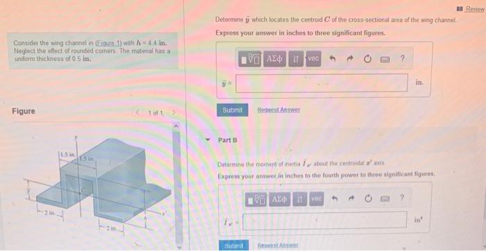 Solved Determine yˉ which locates tho centroid C of the | Chegg.com