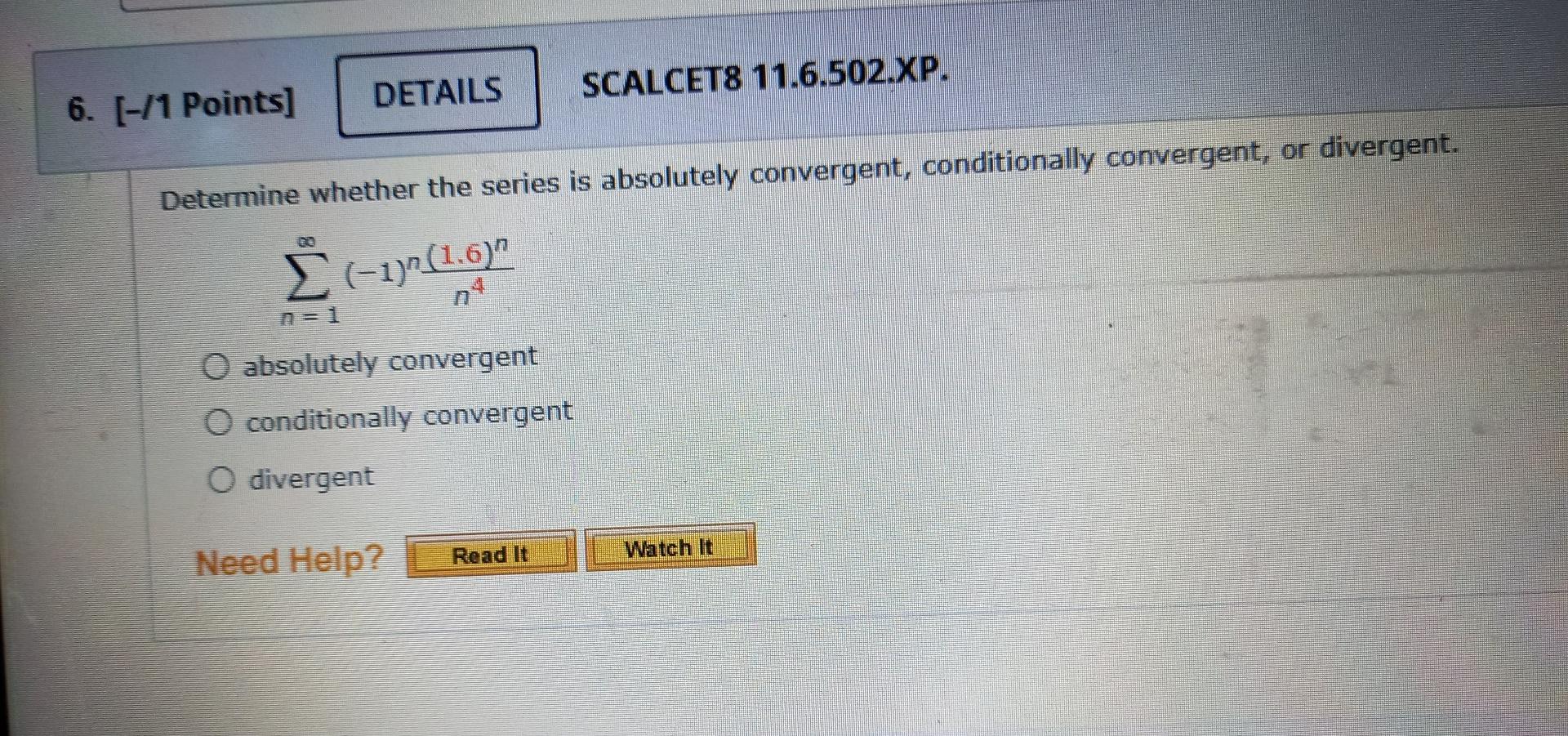 Solved DETAILS SCALCET8 11.6.502.XP. 6. [-/1 Points] | Chegg.com