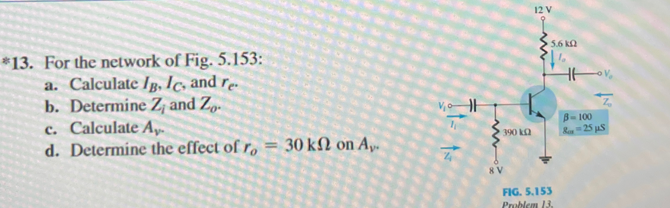For The Network Of Fig 5 153 A ﻿calculate Ib Ic