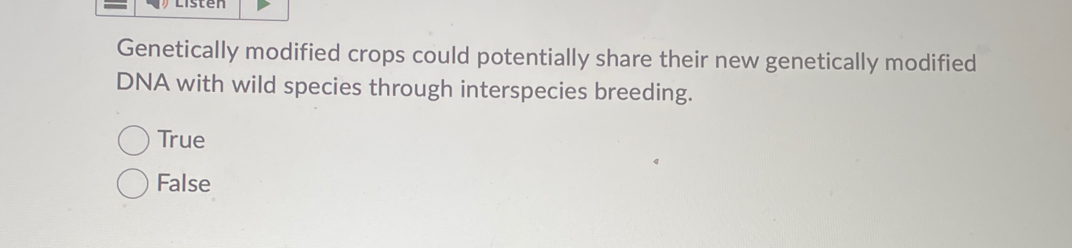 Solved Genetically modified crops could potentially share | Chegg.com