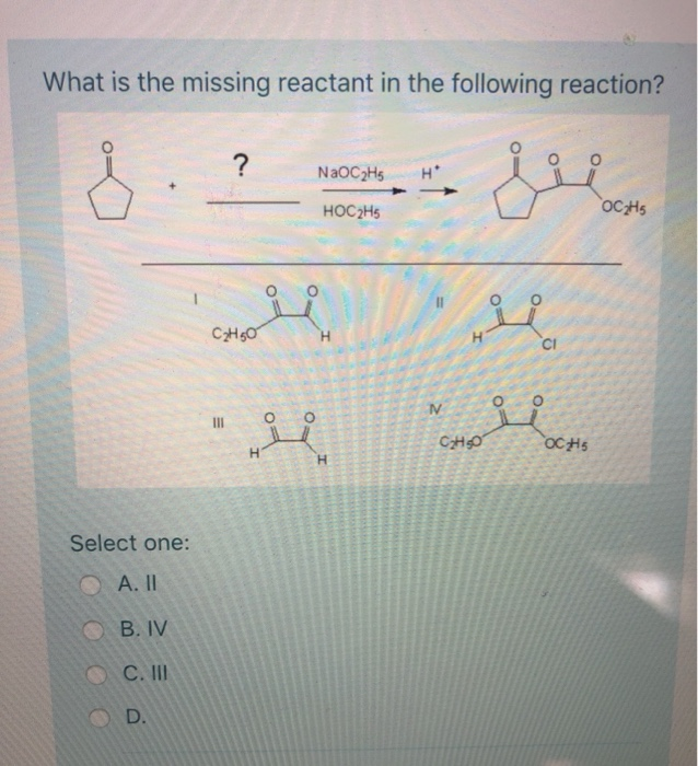 Solved What is the missing reactant in the following | Chegg.com