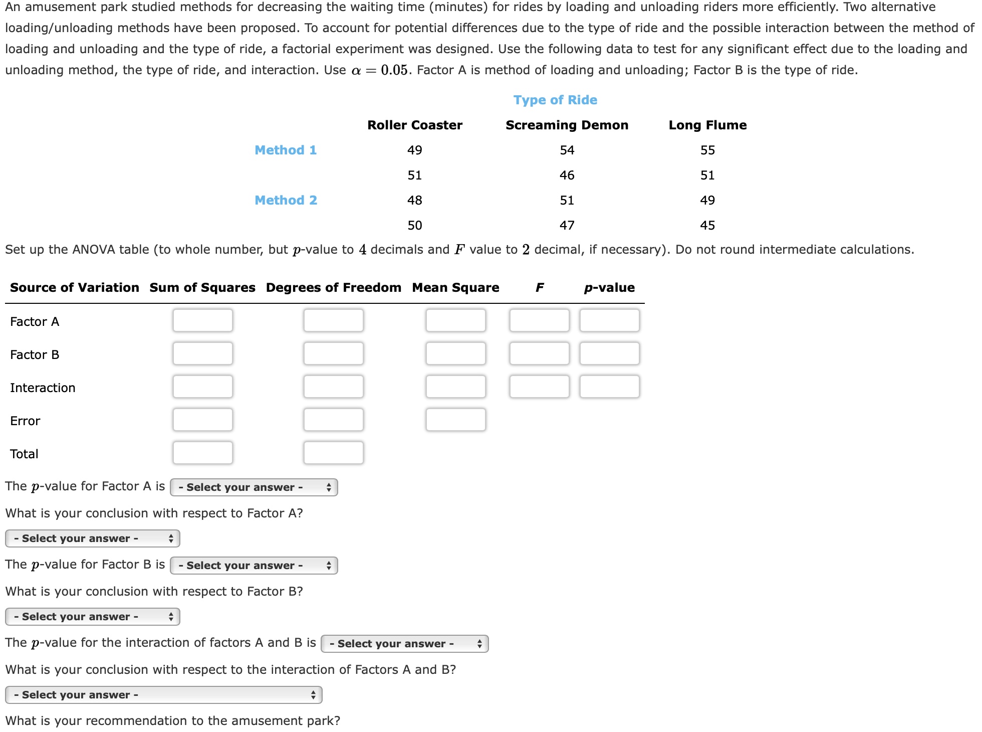 Solved by an EXPERT Set up the ANOVA table | Chegg.com