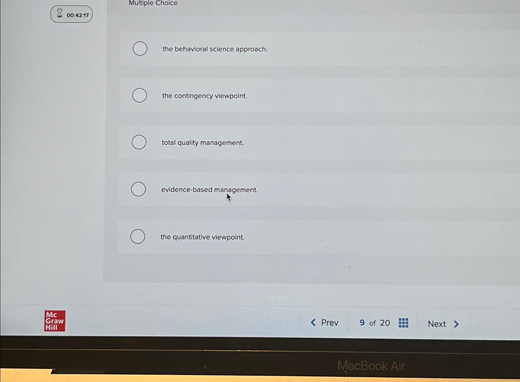 Solved Multiple Choice00:42:17the behavioral science | Chegg.com