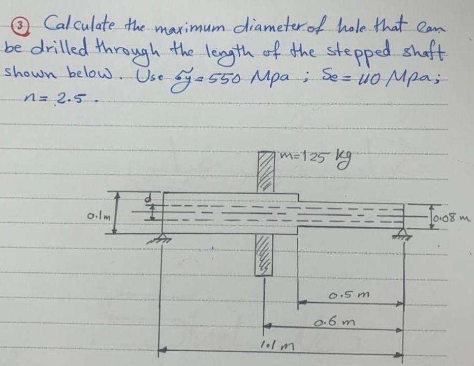 Solved Calculate the maximum diameter of hole that can be | Chegg.com