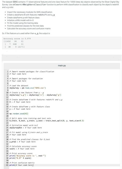 Solved The datases SDSS contains 17 observational features | Chegg.com