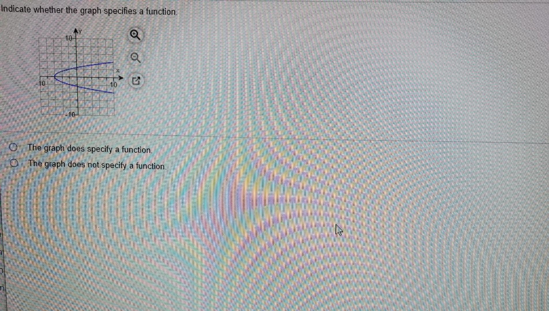 Solved Indicate whether the graph specifies a function. @ e | Chegg.com