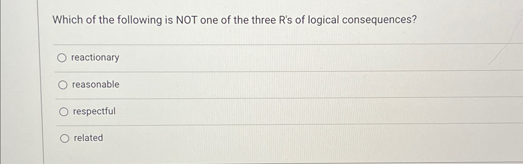Solved Which of the following is NOT one of the three R's of | Chegg.com