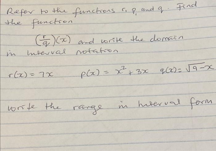 Solved Refer to the functions rip and q P the function in | Chegg.com