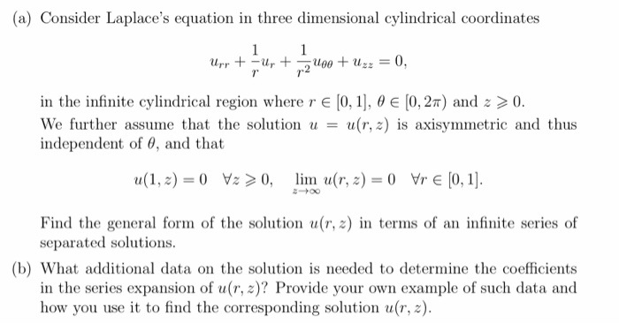 Solved (a) Consider Laplace's equation in three dimensional | Chegg.com