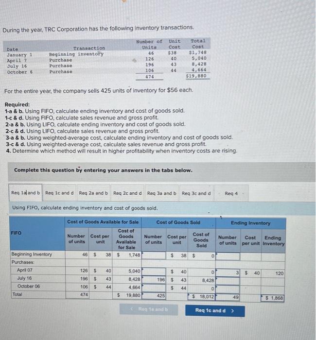 Solved During the year, TRC Corporation has the following | Chegg.com