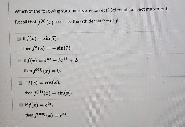 Solved Which of the following statements are correct? Select | Chegg.com