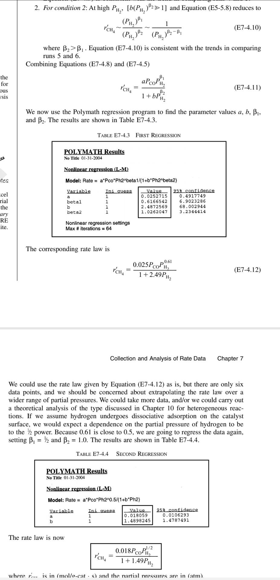 Example 7-4 Using a Differential Reactor to Obtain | Chegg.com