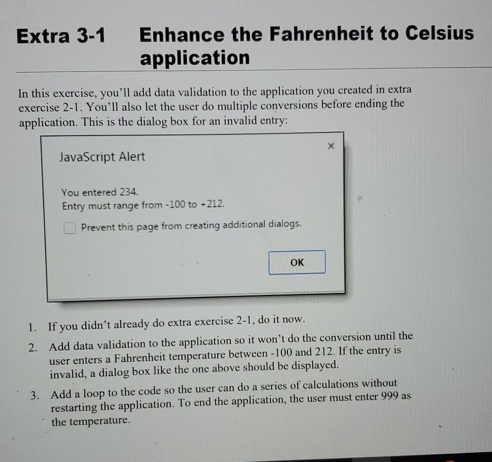 Solved Extra 3-1 Enhance the Fahrenheit to Celsius | Chegg.com