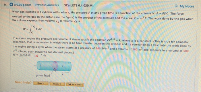 Solved 9. 0/9.09 points Previous Answers ScalcET8 | Chegg.com