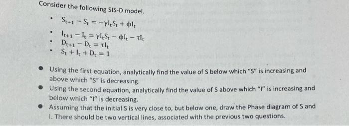 Consider the following SIS-D model. - | Chegg.com