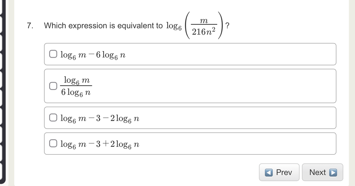 Solved Which expression is equivalent to | Chegg.com