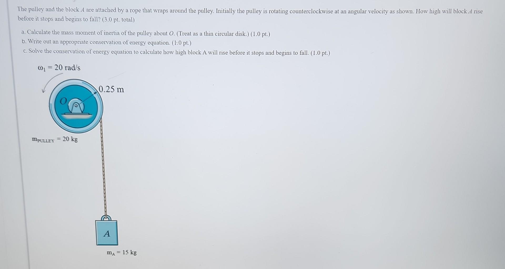 Solved The pulley and the block A are attached by a rope | Chegg.com