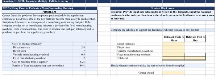 Solved Functiod: IF, StM; Foruula: Maltiply; Cell | Chegg.com