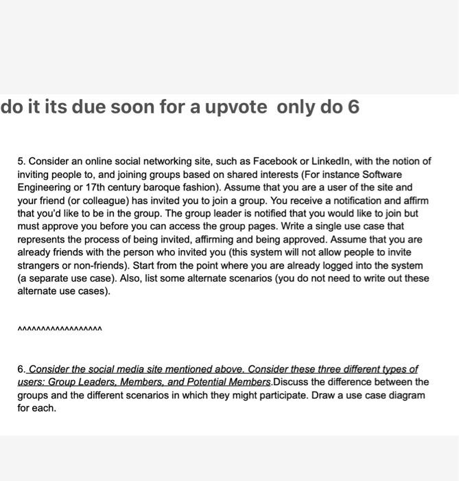 Solved do it its due soon for a upvote only do 6 5. Consider | Chegg.com