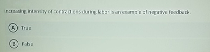 Solved Increasing intensity of contractions during labor is | Chegg.com