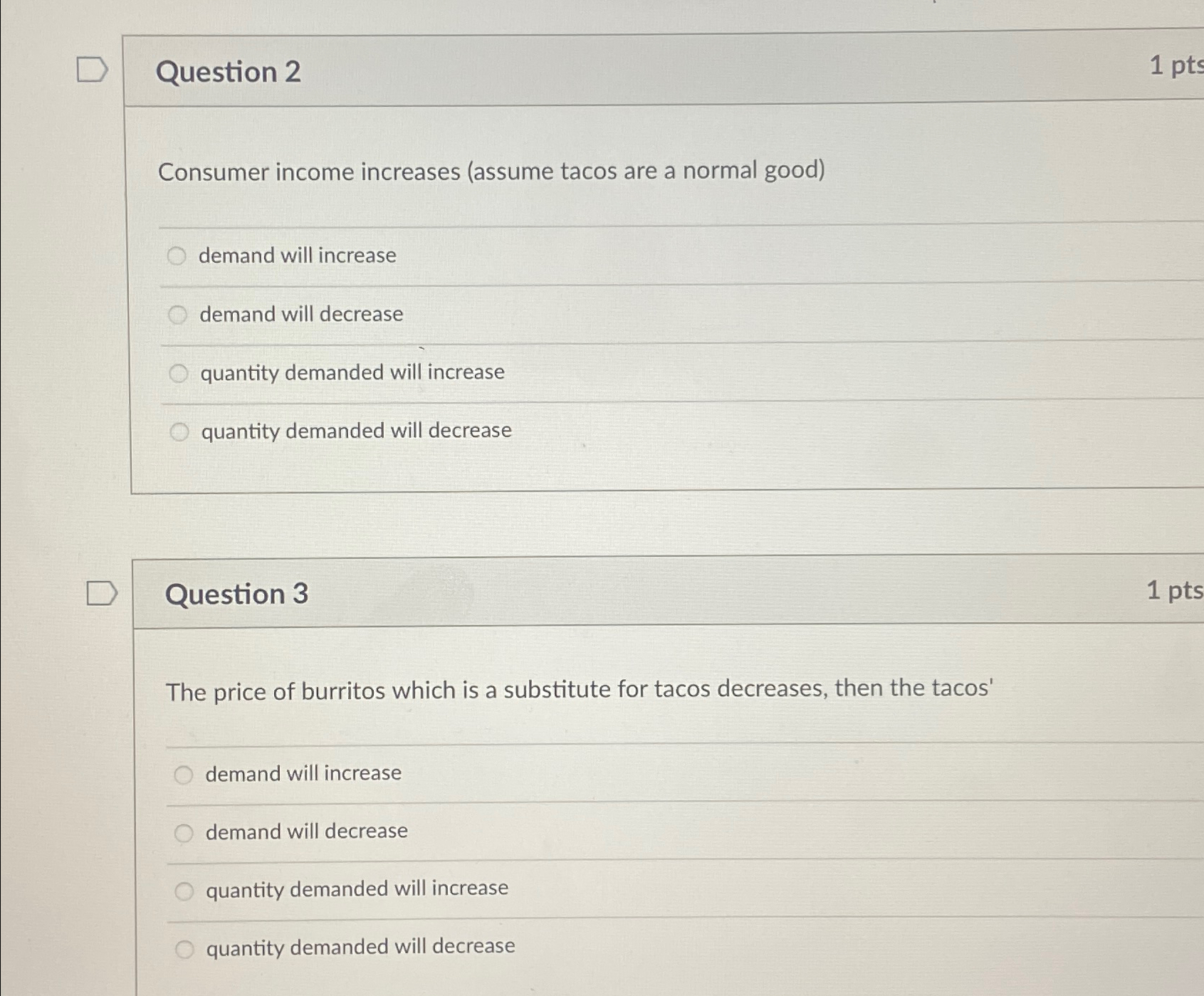Solved Question 21ptConsumer income increases (assume tacos | Chegg.com