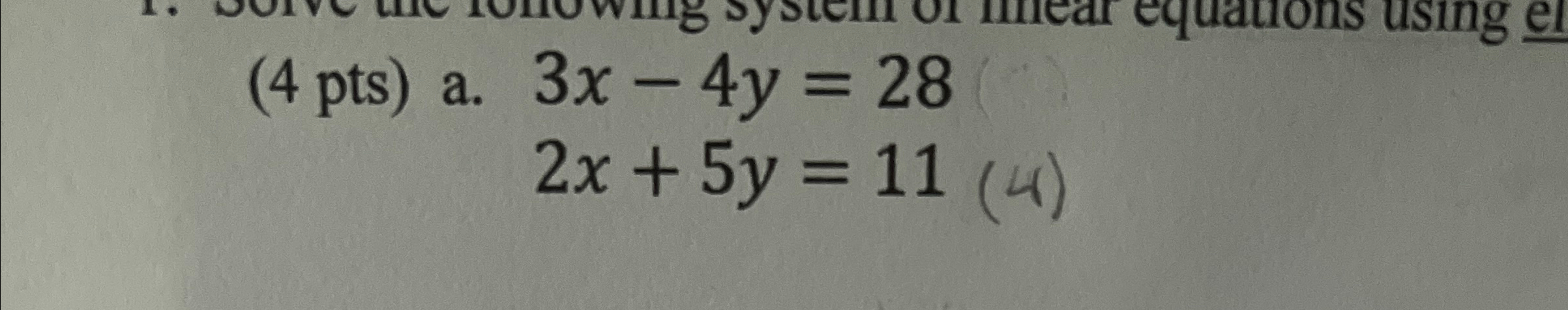 Solved Solve the following system of linear equations using | Chegg.com