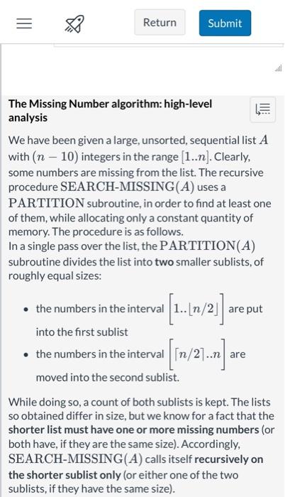 Solved analysis We have been given a large, unsorted, | Chegg.com