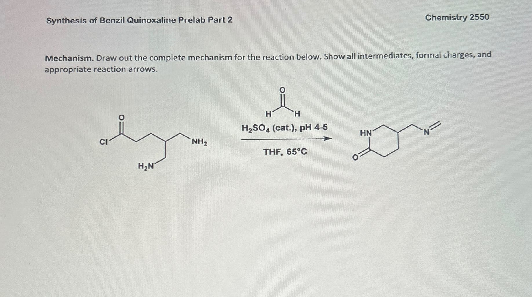 Solved Synthesis of Benzil Quinoxaline Prelab Part | Chegg.com