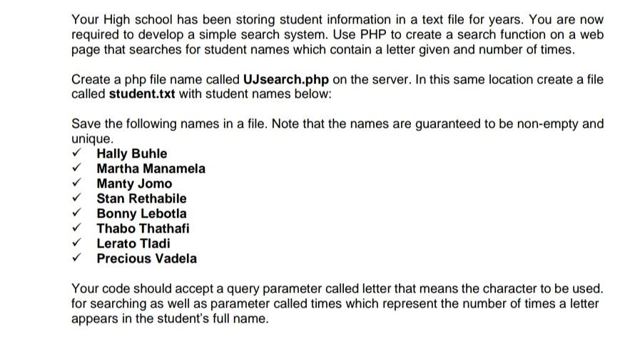 Solved Your High school has been storing student information | Chegg.com
