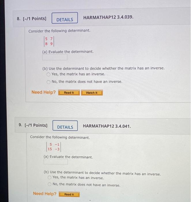 Solved 8. [-/1 Points) DETAILS HARMATHAP12 3.4.039. Consider | Chegg.com