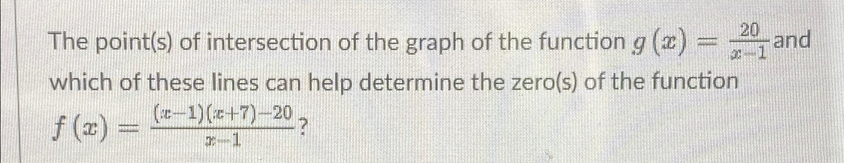 Solved The point(s) ﻿of intersection of the graph of the | Chegg.com
