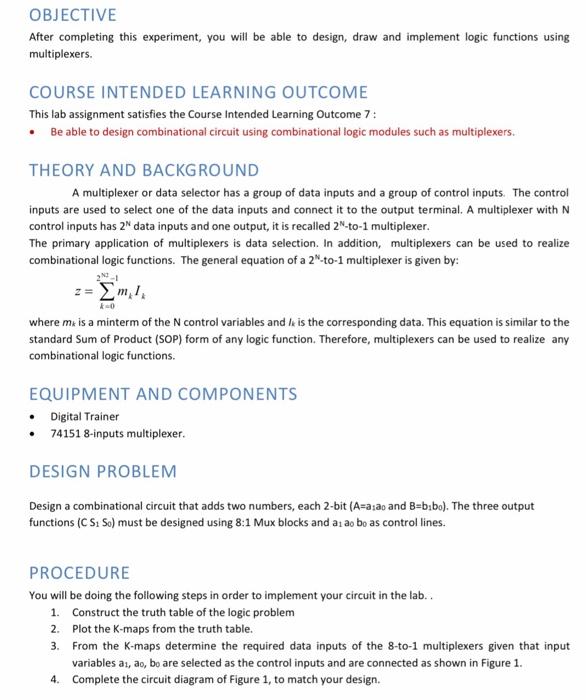 Solved BJECTIVE After completing this experiment, you will | Chegg.com