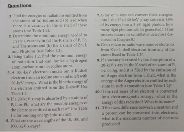 Solved Questions Binding Energy | Chegg.com