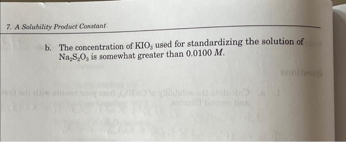 Solved b. The concentration of KIO3 used for standardizing | Chegg.com
