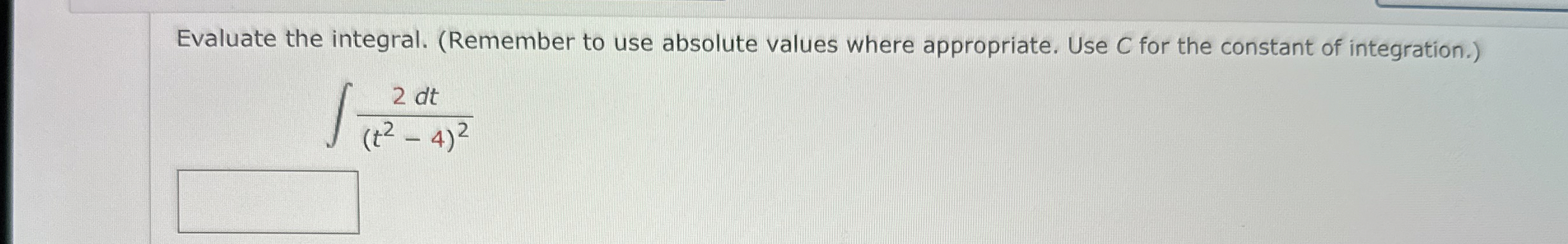 Solved Evaluate the integral. (Remember to use absolute | Chegg.com