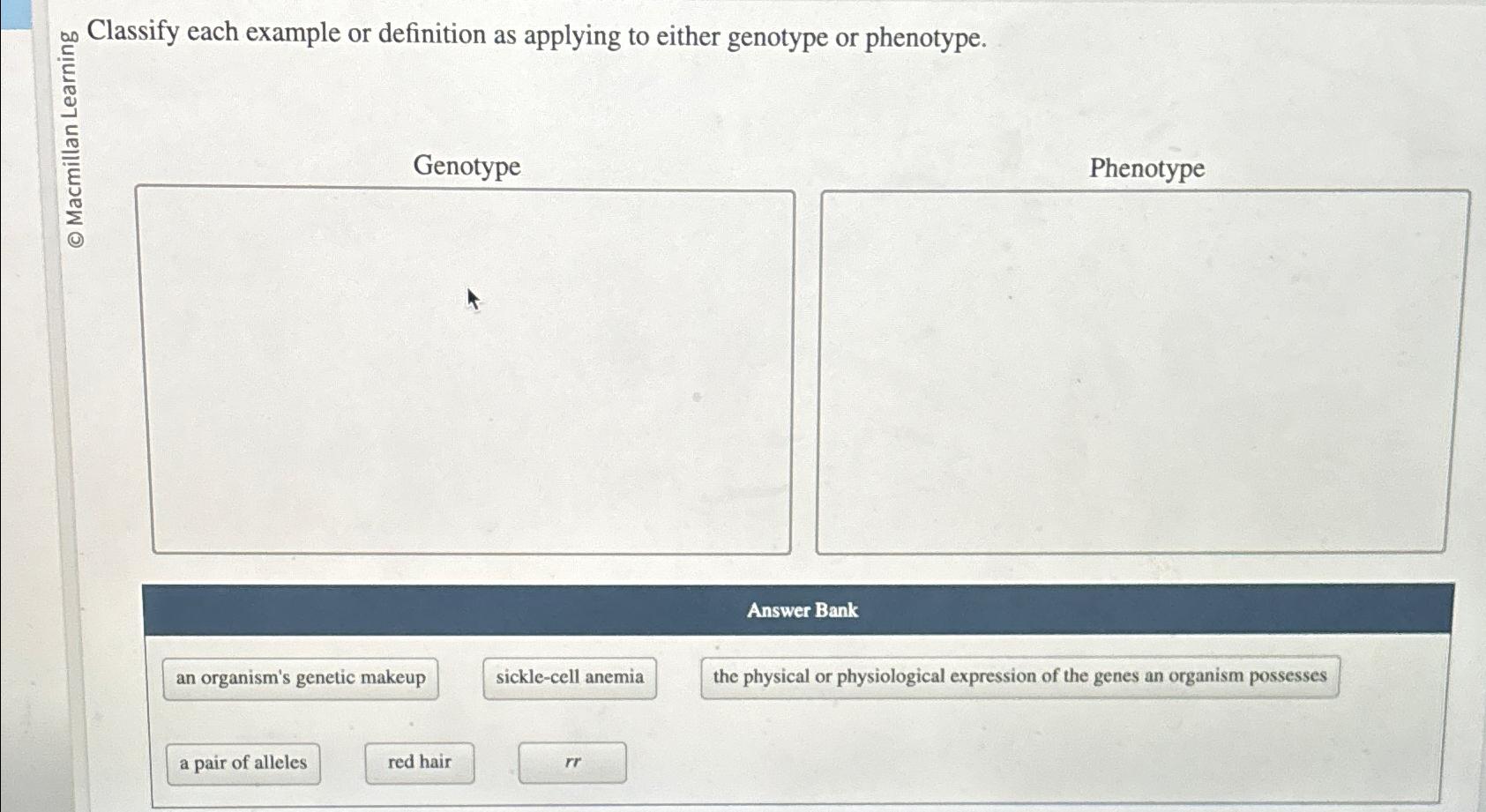 Solved „Classify each example or definition as applying to | Chegg.com