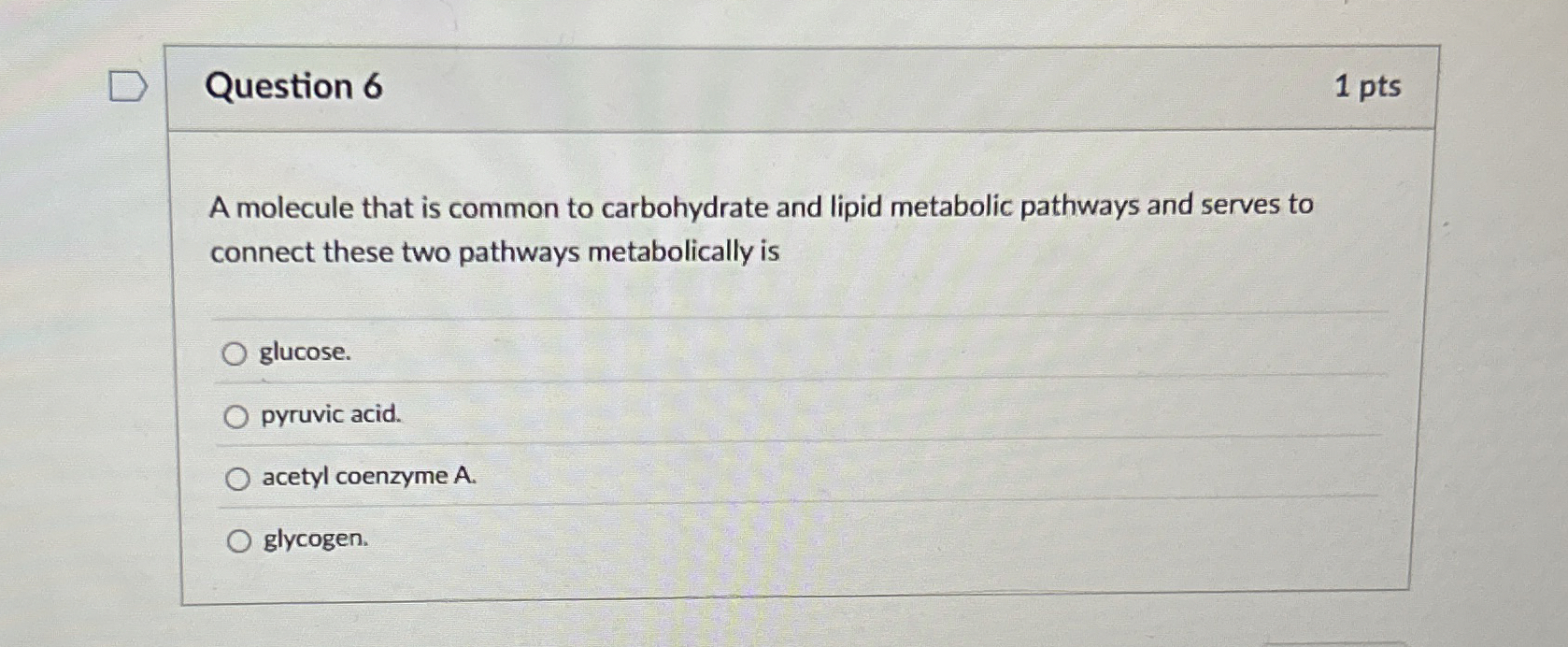 Solved Question 61 ﻿ptsA molecule that is common to | Chegg.com