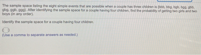 Solved The sample space listing the eight simple events that | Chegg.com