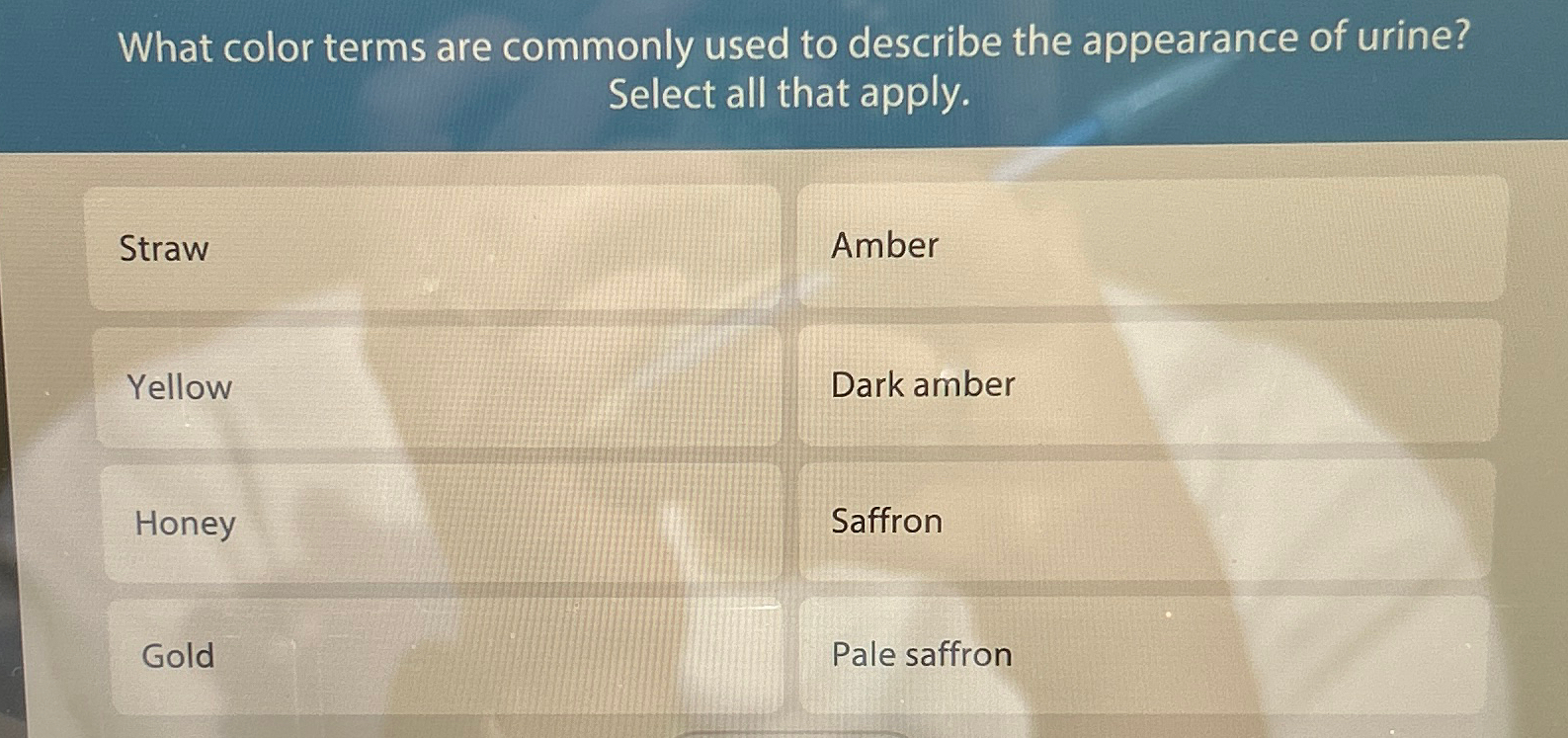 Solved What color terms are commonly used to describe the | Chegg.com