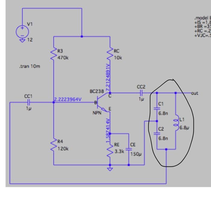 Solved Can you set up this tank circuit part of a Colpitts | Chegg.com
