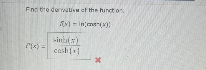 Solved Find the derivative of the function. | Chegg.com