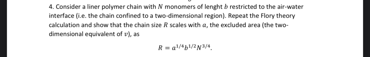 Solved Consider a liner polymer chain with N ﻿monomers of | Chegg.com