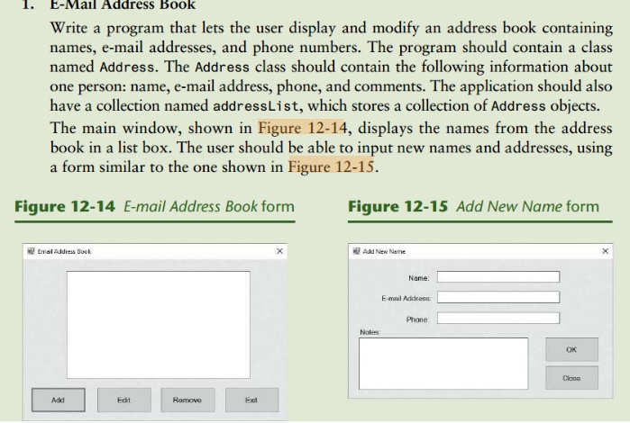 E-Mail Address BookWrite a program that lets the user | Chegg.com