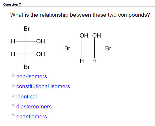 Solved What is the relationship between these two compounds? | Chegg.com