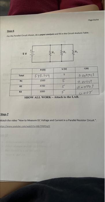 Solved For the Series Circuit shown, do a paper analysis and | Chegg.com