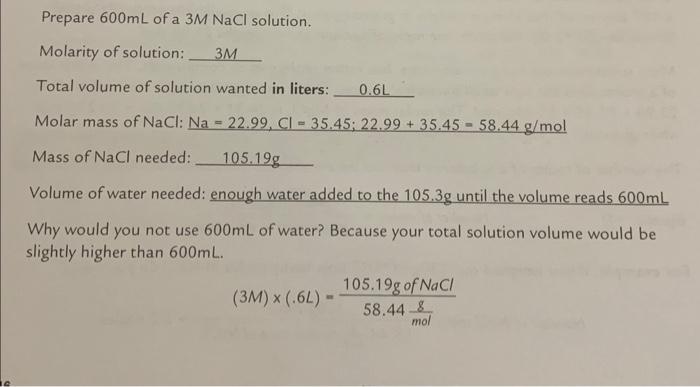 Solved 1. Which solution has more salt - a 5%NaCl solution | Chegg.com