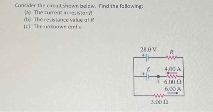 Solved Consider the circuit shown below. Find the following: | Chegg.com