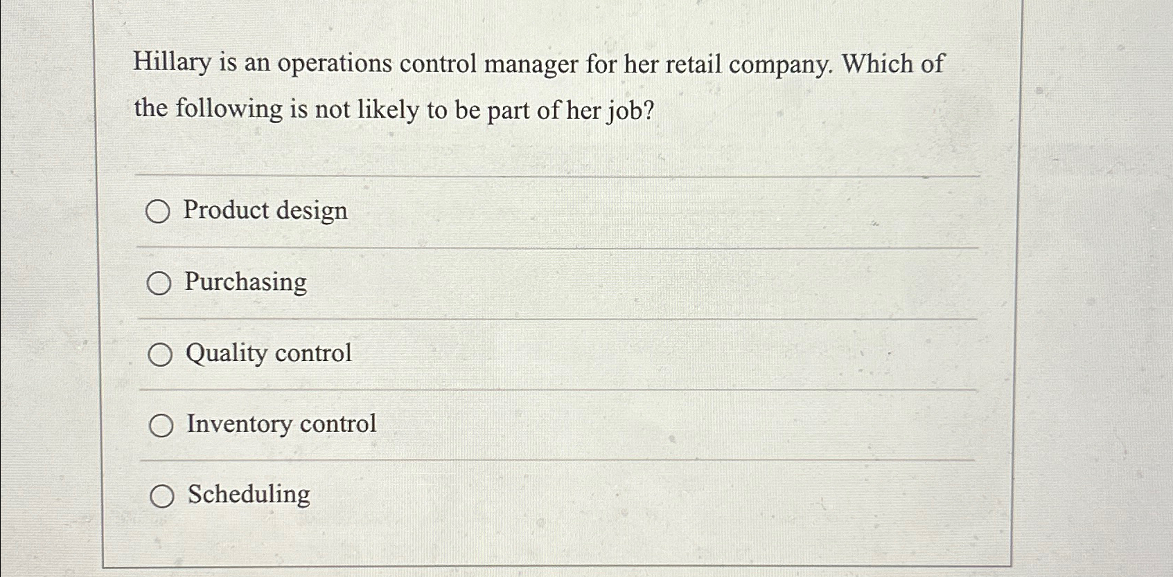 Solved Hillary is an operations control manager for her | Chegg.com