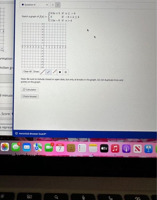Solved Sketch a graph of f(x)=⎩⎨⎧0.5x+531.5x−6 if x≤−4 if −4 | Chegg.com